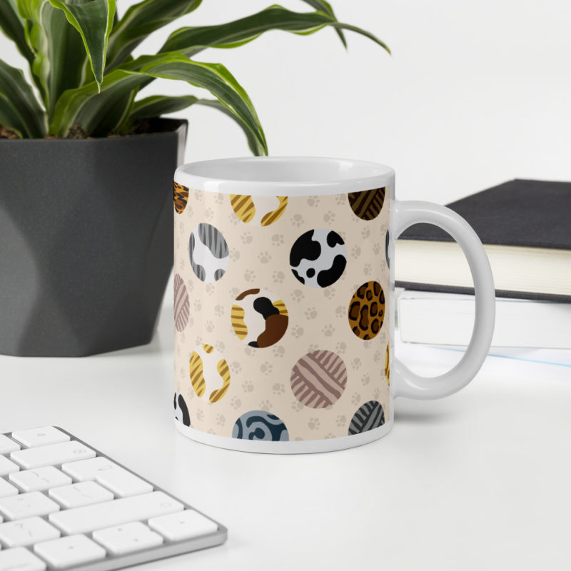 [Free Shipping] Cat Fur Pattern Coffee Mug - Nyagomidokoro